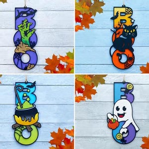 Halloween Door Sign multiple Options Boo Bee Sign Ghost Bee Sign ...