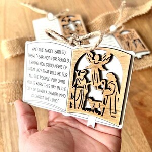 Handcrafted Wooden Nativity Scene Ornaments With Scripture - Choose ...