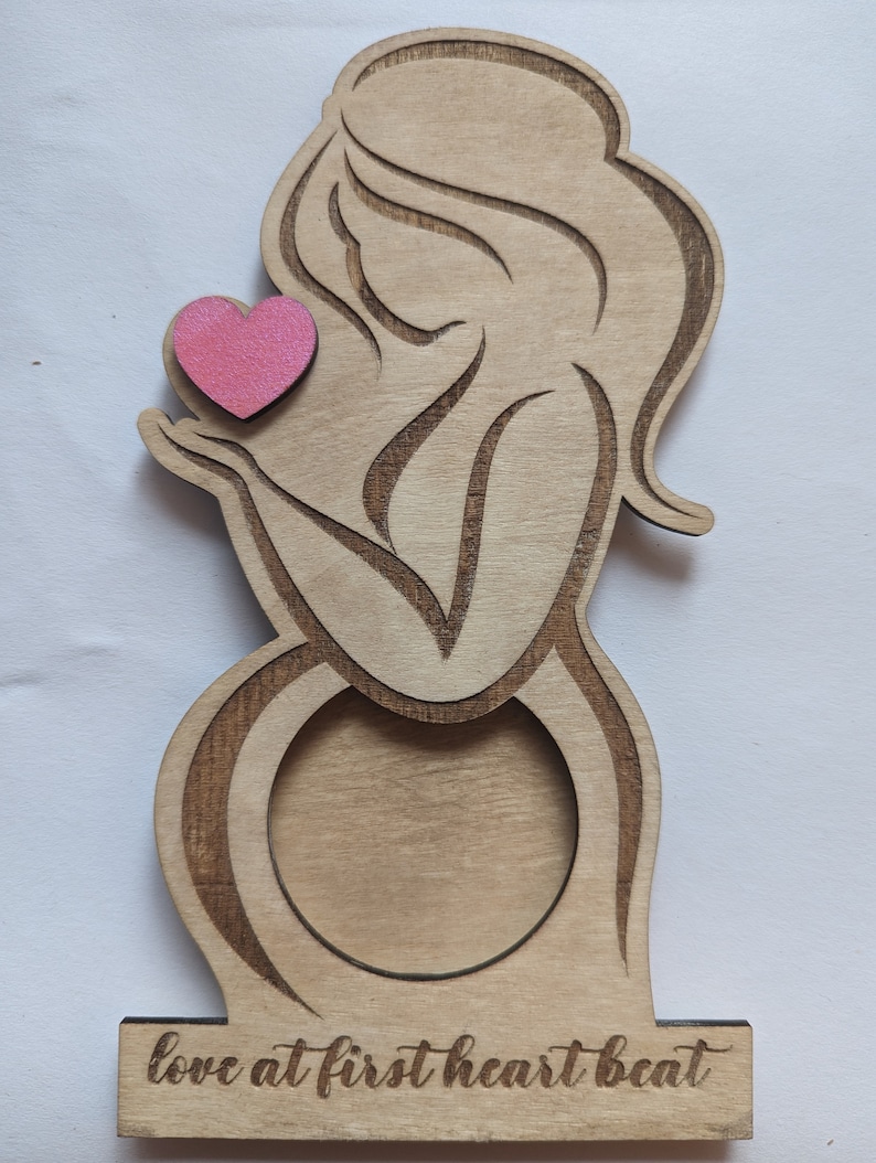 Personalized Ultrasound Photo Frame Wooden Pregnancy Announcement Gift ...