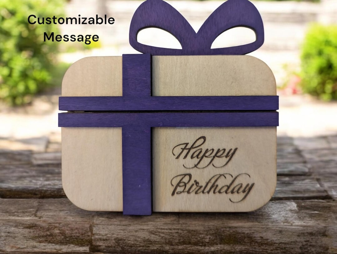 Personalized Wood Gift Card Holder Custom Keepsake Box - Etsy