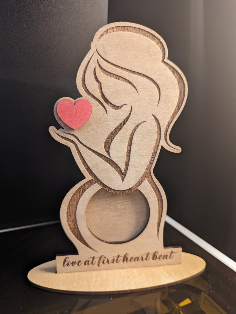 Personalized Ultrasound Photo Frame Wooden Pregnancy Announcement Gift ...