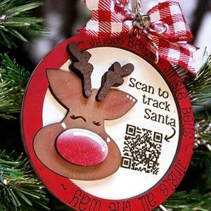 Santa Tracker Ornaments With QR Code - Snowman, Reindeer & Gingerbread ...