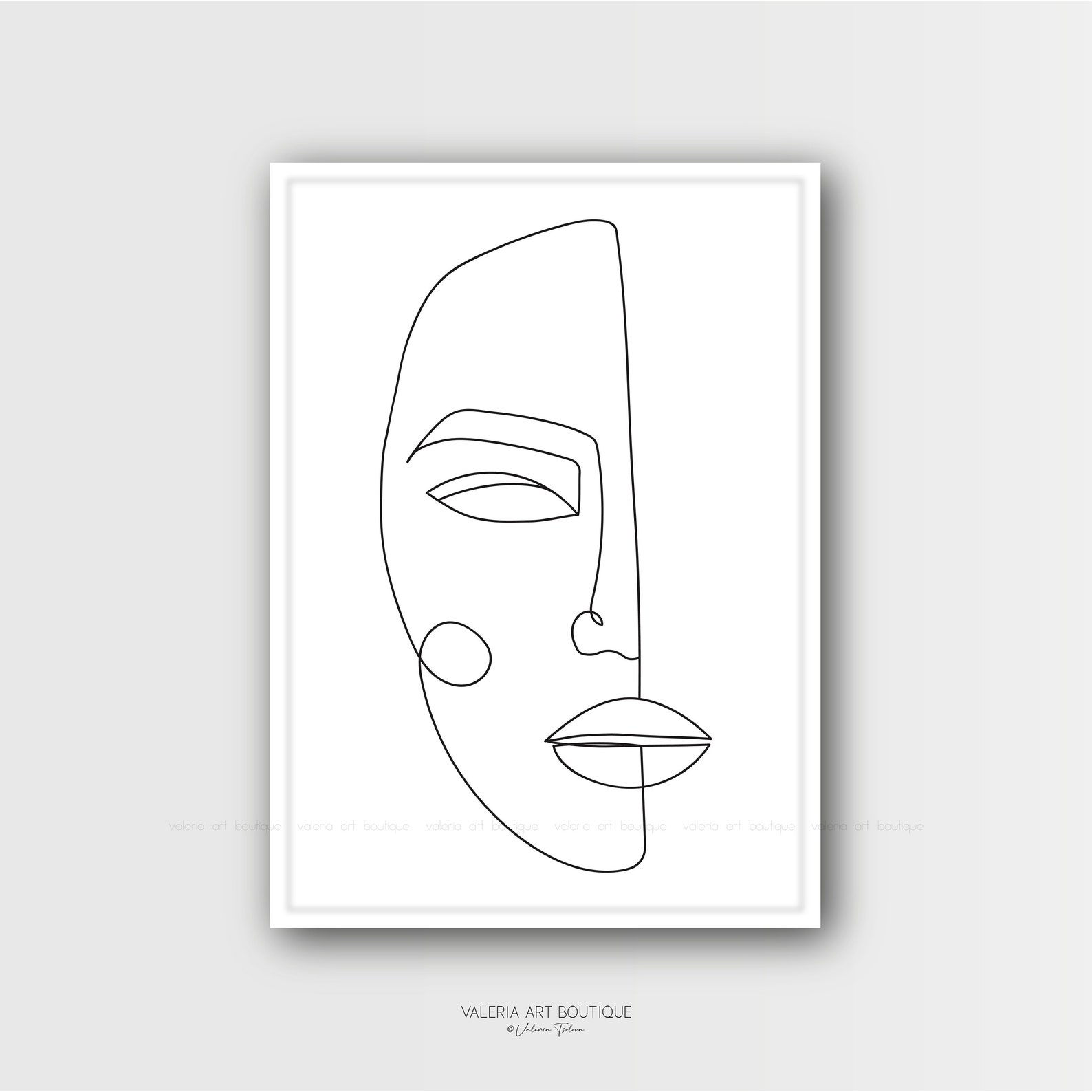 Face Line Artone Line Drawingabstract Face Printfemale - Etsy