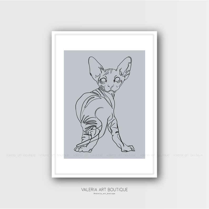 Sphynx Cat Line Art,one Line Art ,animal Drawing ,pet Line Art,minimal ...