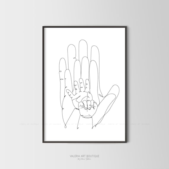 Family Handsone Line Artfamily of Fourfingers | Etsy
