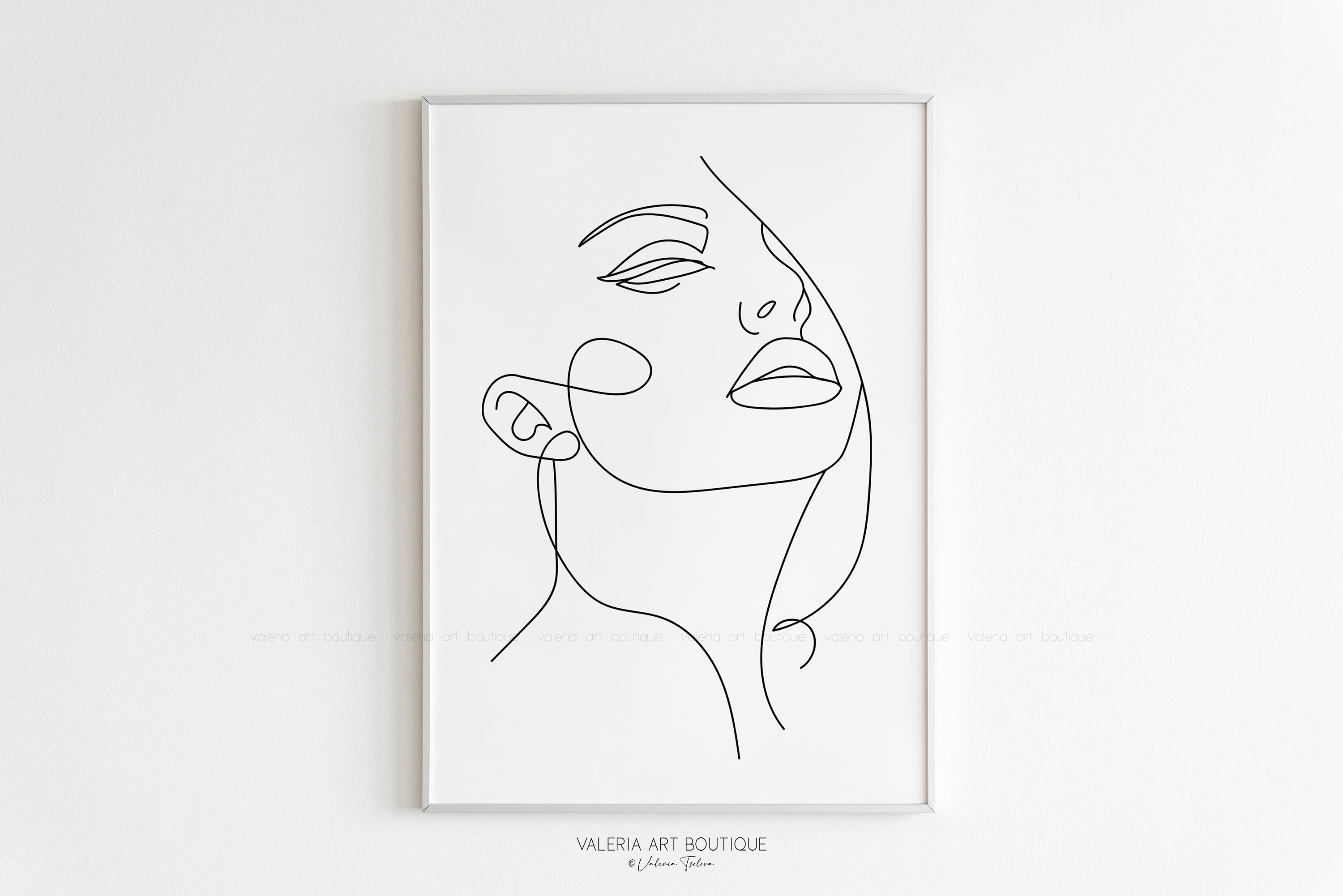 Face Line ArtWoman One Line ArtFemale DrawingAbstract Face | Etsy