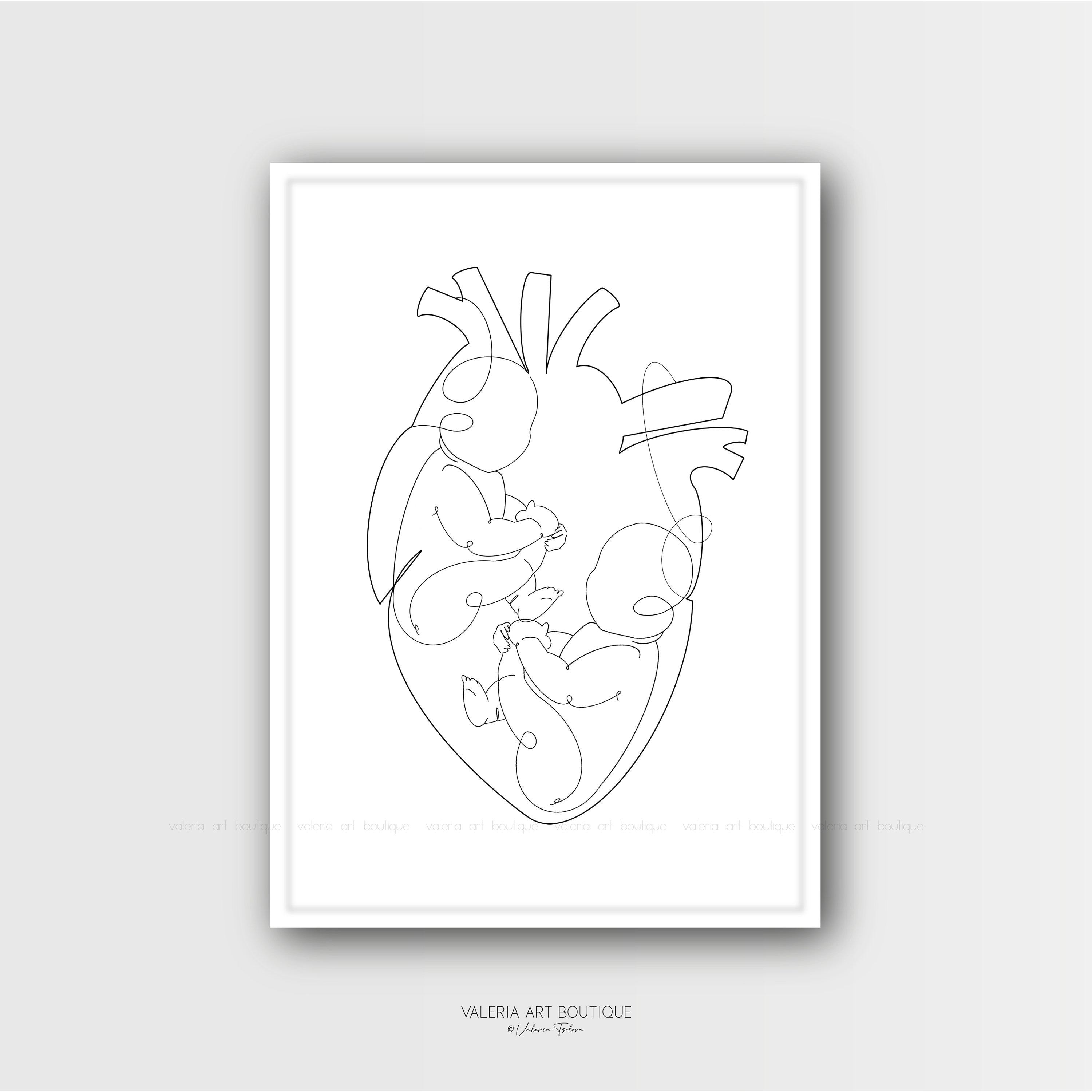 Twin Family Line Art,baby Poster,printable Art,newborn Twins Print ...