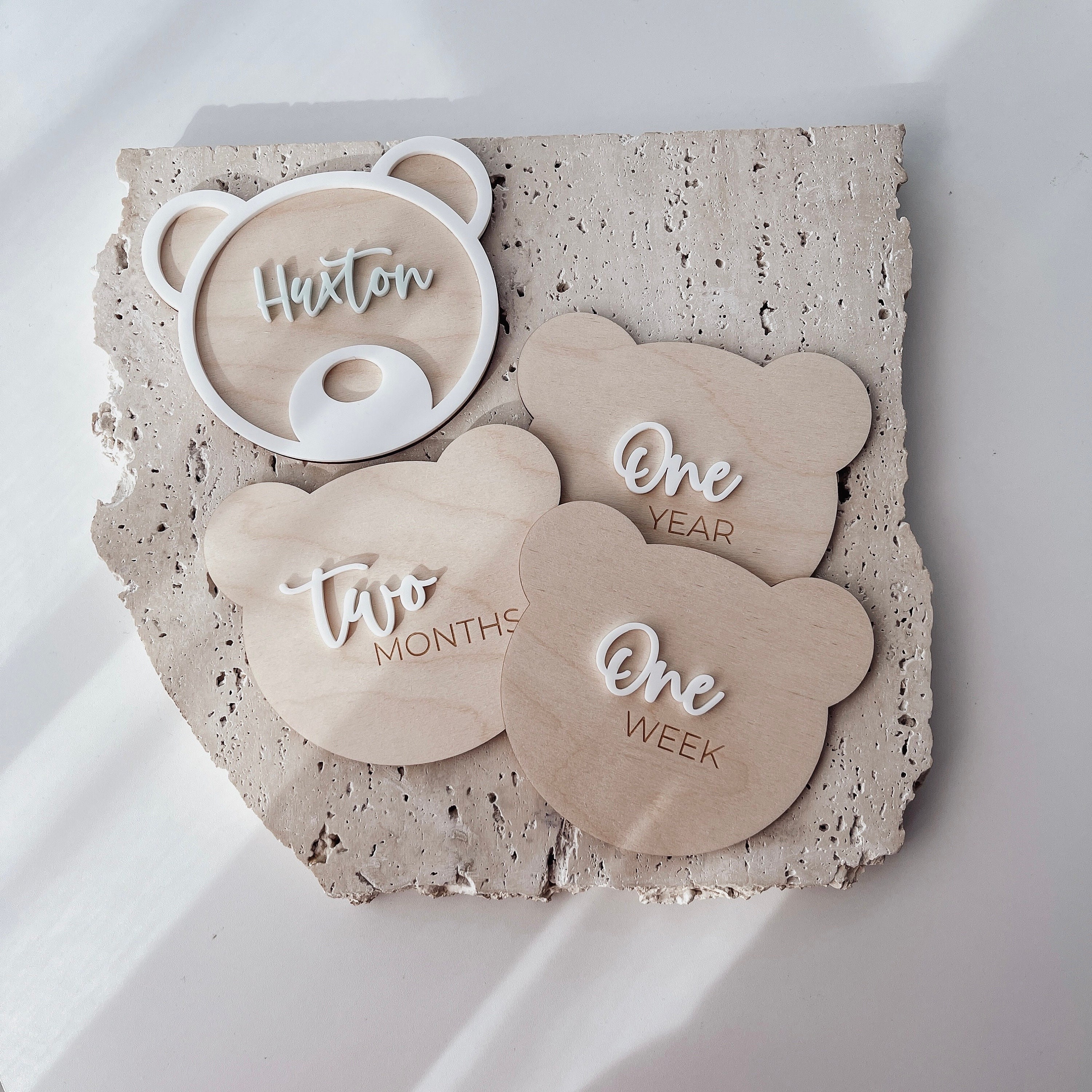 Teddy Bear Milestone Plaque | Name Plaque - Etsy