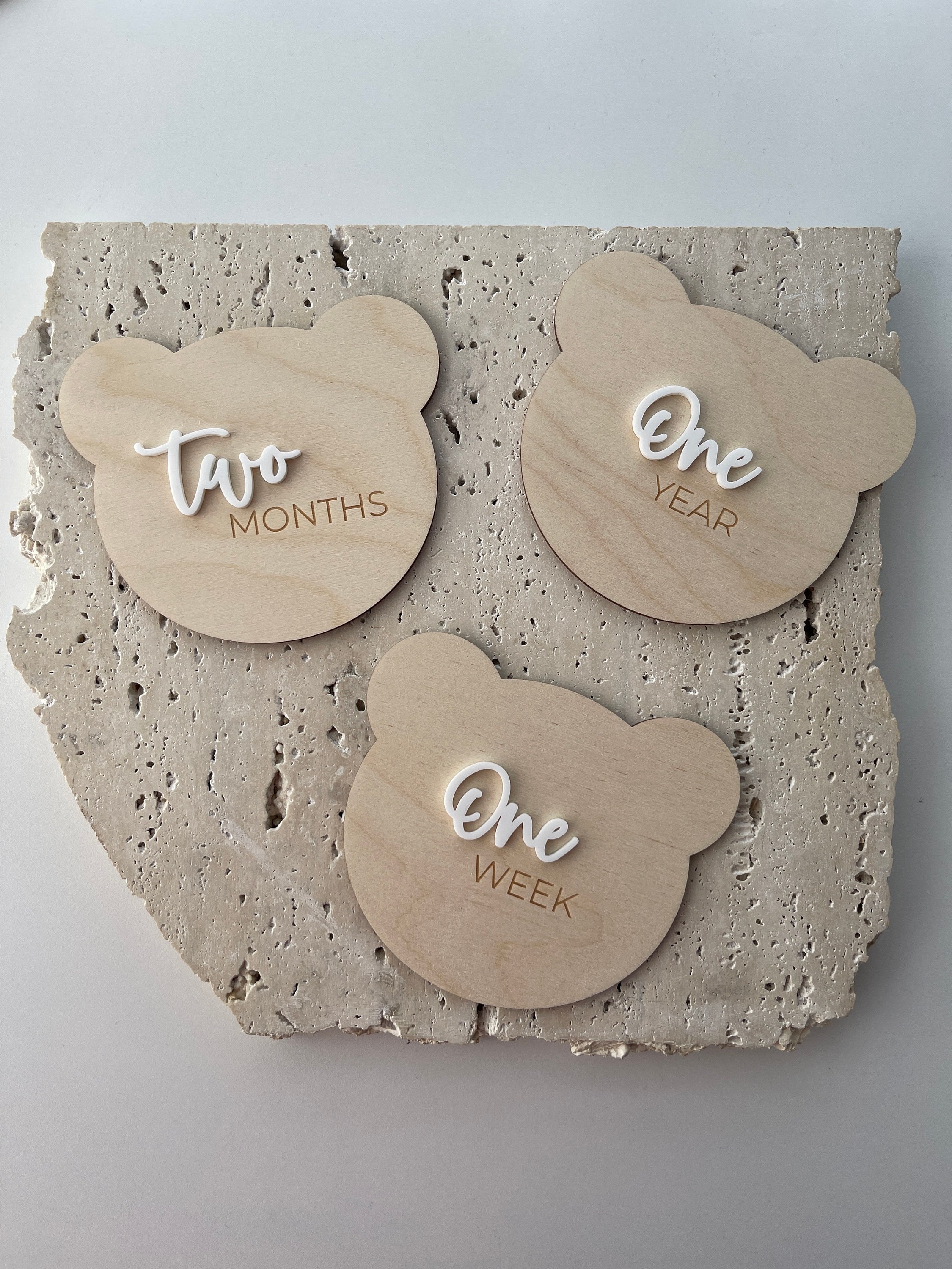 Teddy Bear Milestone Plaque | Name Plaque - Etsy