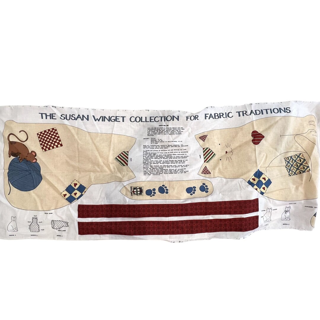 Vintage 90s Fabric Traditions Susan Winget Fabric Panel Sadie - Etsy