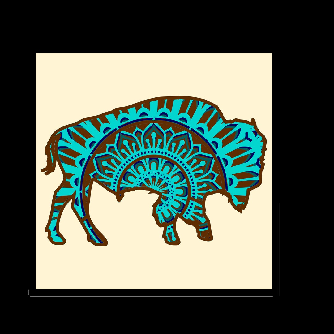 Layered 3-d Bison Mandala Svg Cut File for Cricut and Silhouette, PNG ...