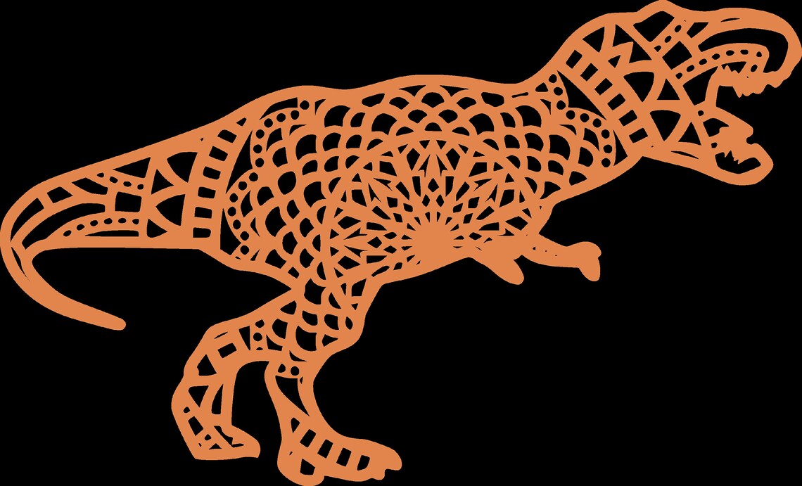 3-d Layered T-rex Mandala SVG Cut File for Cricut and Silhouette for ...