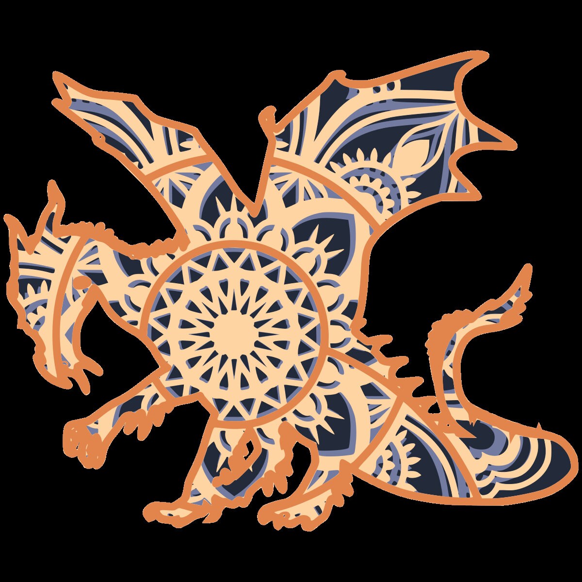 3-d Layered Dragon Png SVG Cut File for Cricut and Silhouette for ...