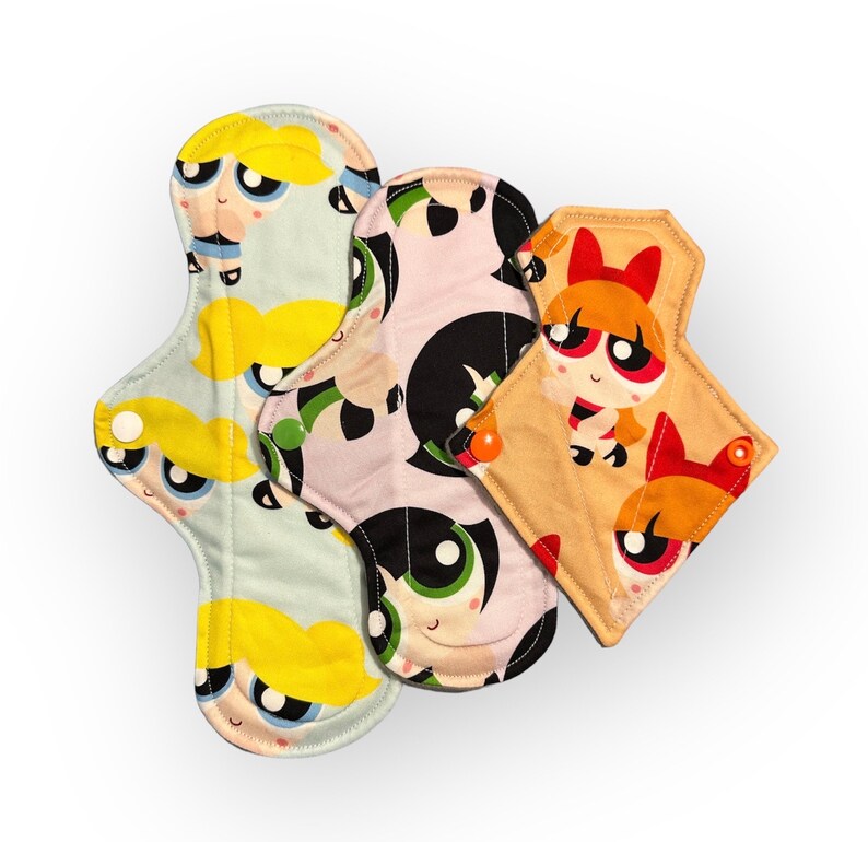 The Power Puff Girls Bundle Menstrual Pads Pantyliners - Etsy