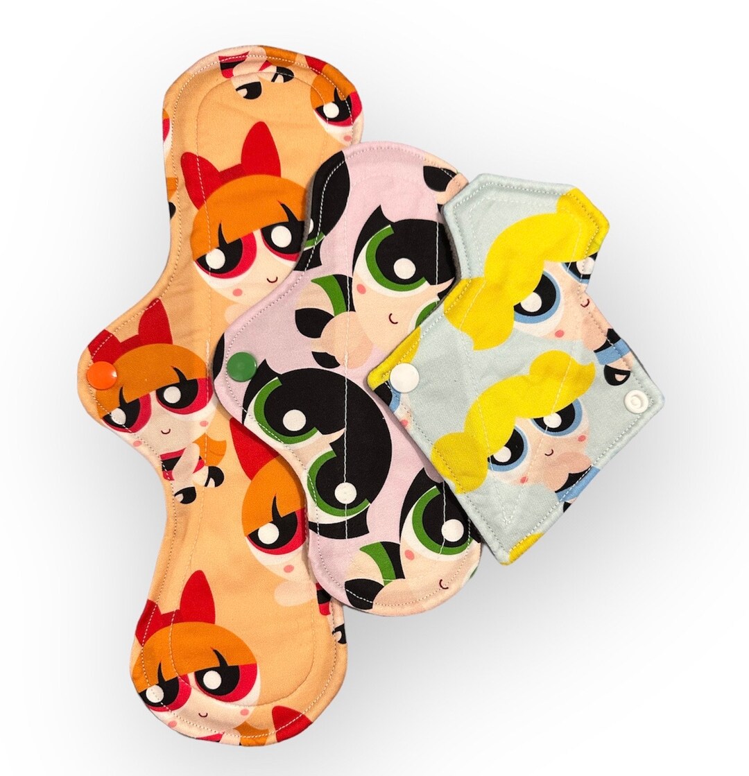 The Power Puff Girls Bundle Menstrual Pads Pantyliners - Etsy