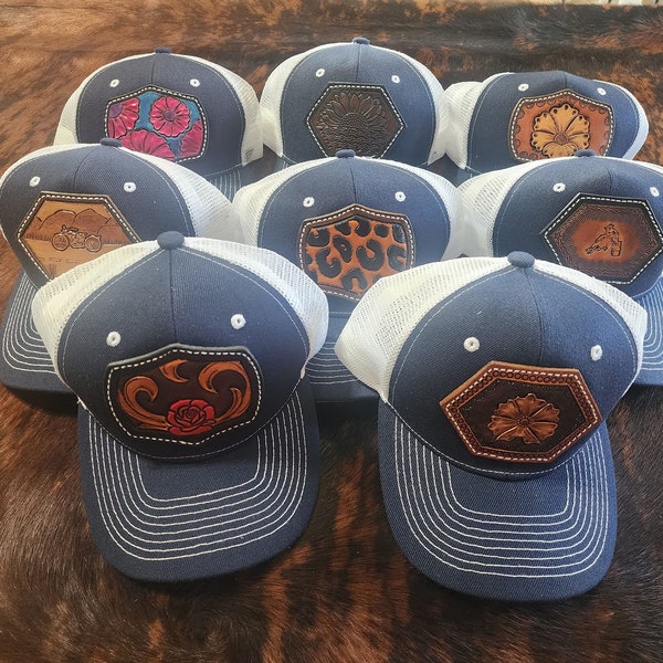 Tooled Leather Hat - Etsy