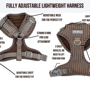 Plaid Dog Harness Bundle of Your Choice, Classic Dog Harness and Leash ...