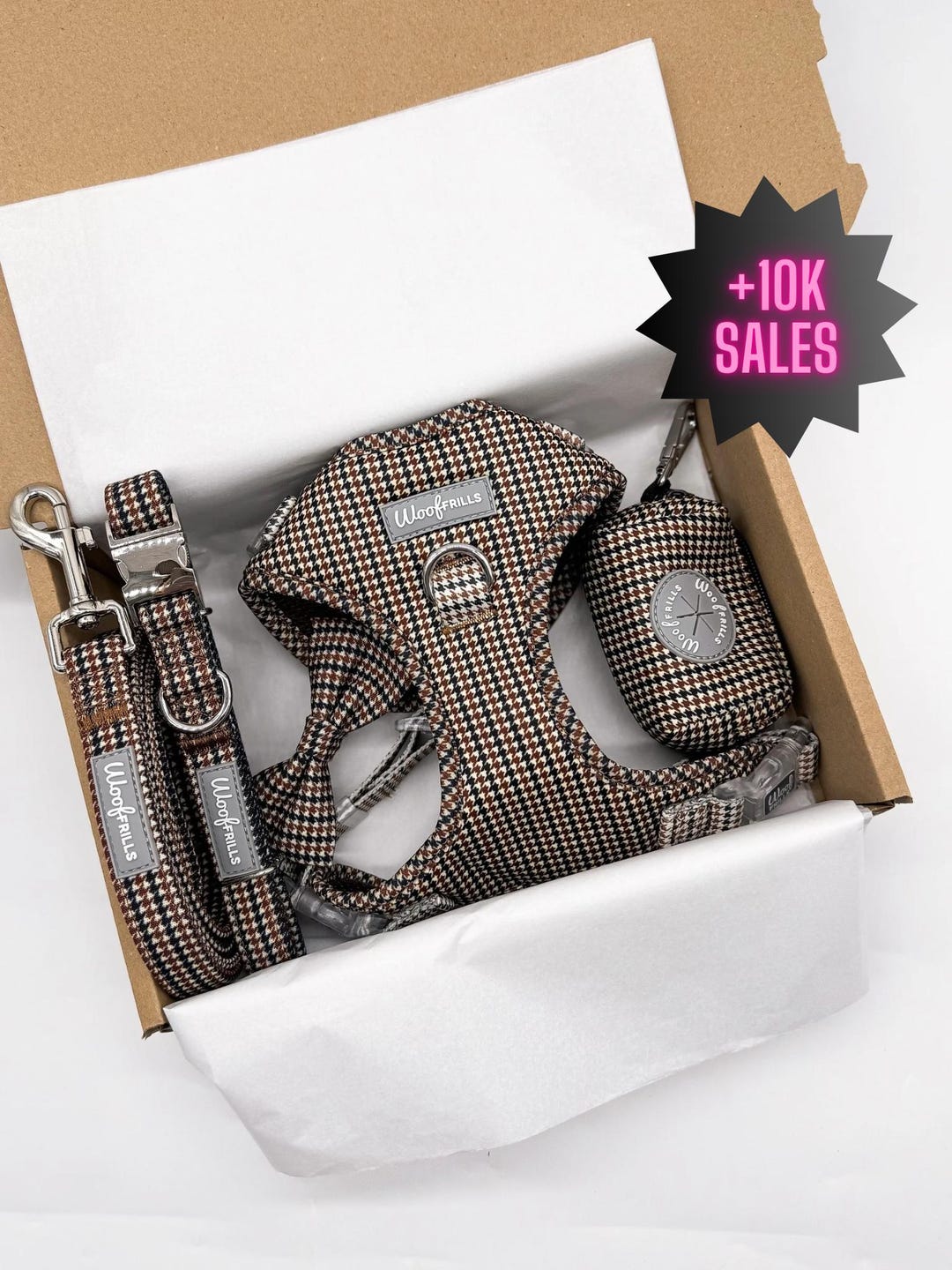 Plaid Dog Harness Bundle of Your Choice, Classic Dog Harness and Leash ...