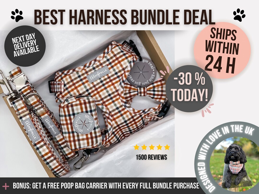 Dog Harness Set Dog Harness Bundle of Your Choice Tiny Dog - Etsy