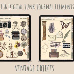 Digital Junk Journal Elements Vol 2, Digital Ephemera, Vintage Theme ...
