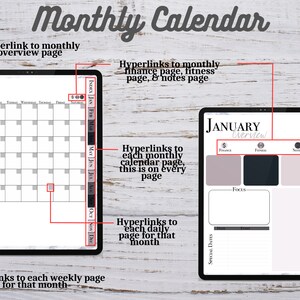 Undated Digital Planner, Dark Navy, Portrait Planner, Minimalist ...