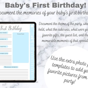 Digital Blue Baby Journal, Baby’s First Year, Baby Boy, Portrait ...