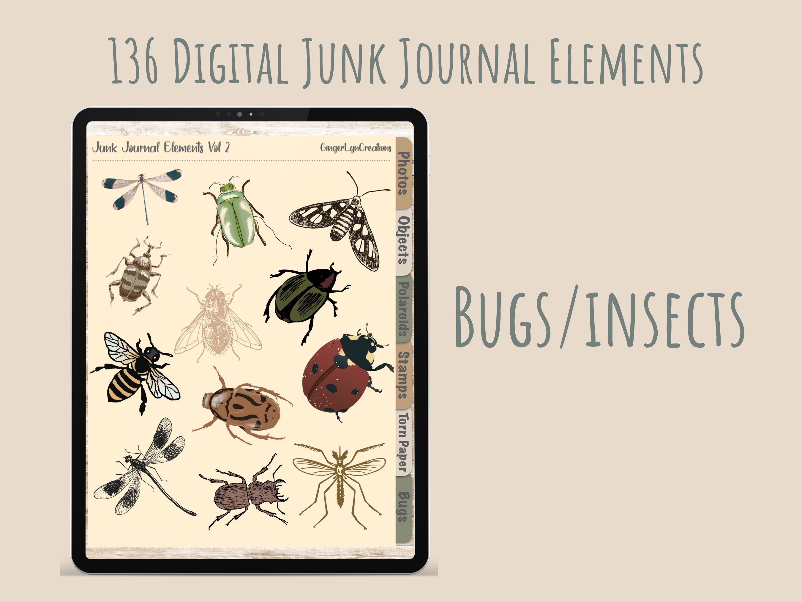 Digital Junk Journal Elements Vol 2 Digital Ephemera Vintage - Etsy