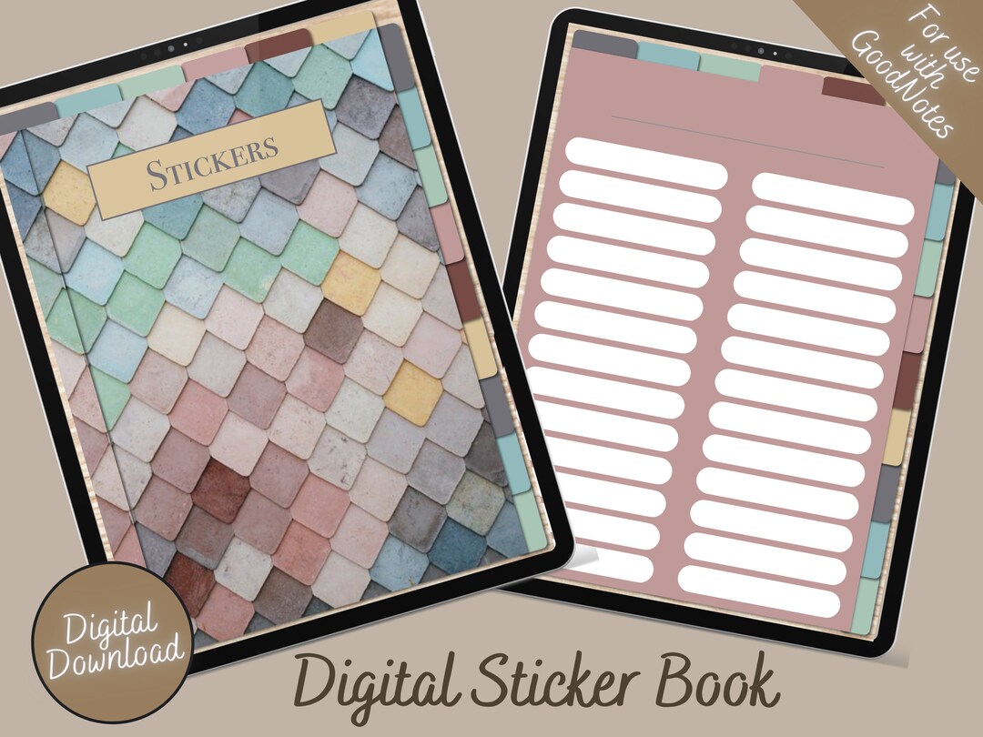 Digital Sticker Book for Goodnotes|hyperlinked Sticker Organizer|15 ...