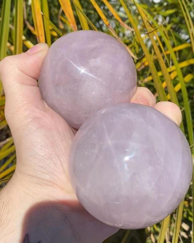Gemmy Star Rose Quartz Spheres! Lavender Hue/color, Sparkles and ...