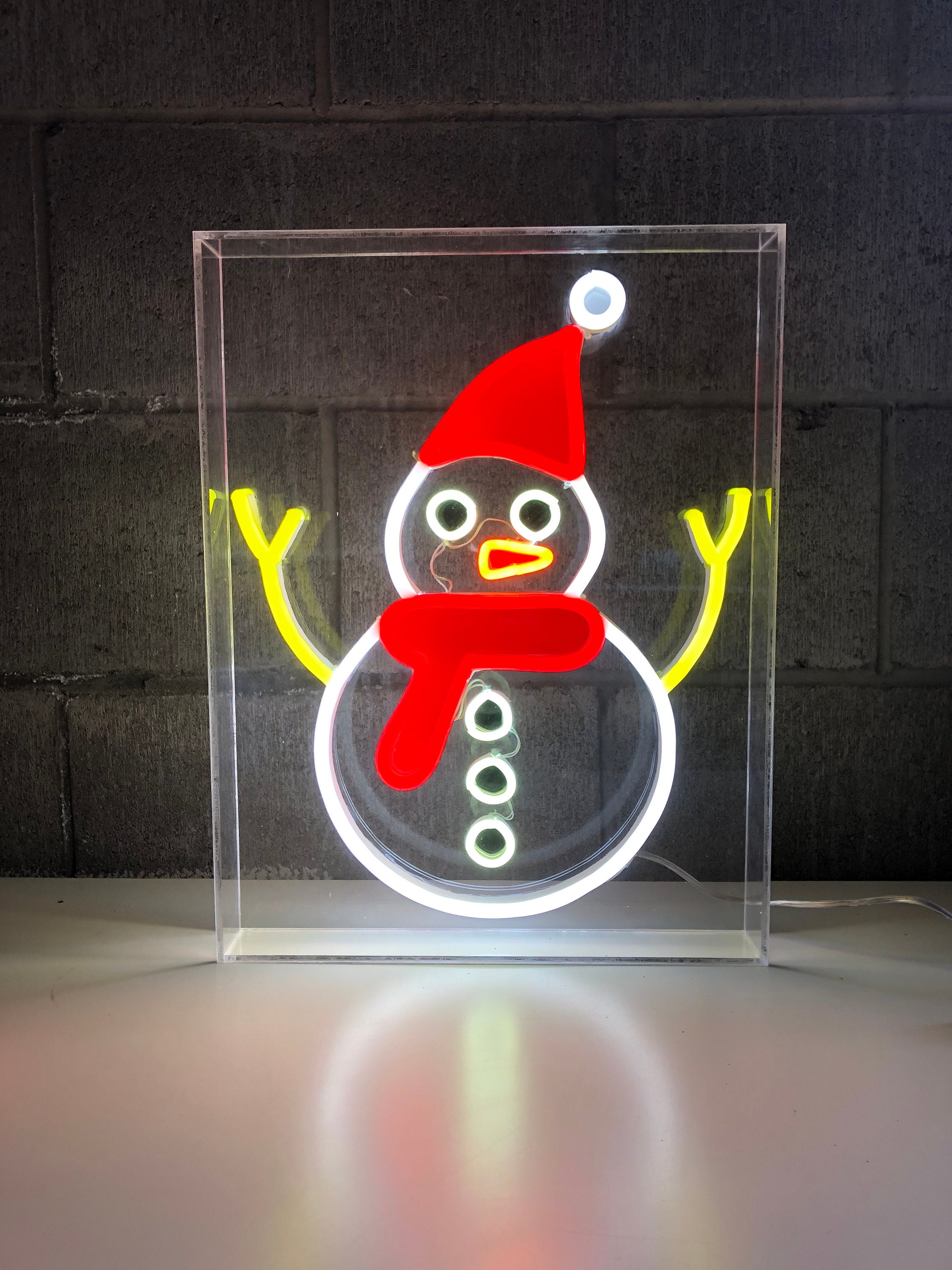 Snowman Neon Sign Christmas Lights Tabletop Decor - Etsy