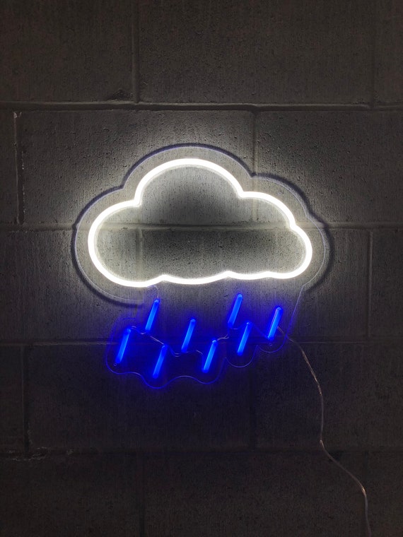 Raining Neon Light Neon Sign Custom Designs | Etsy Canada