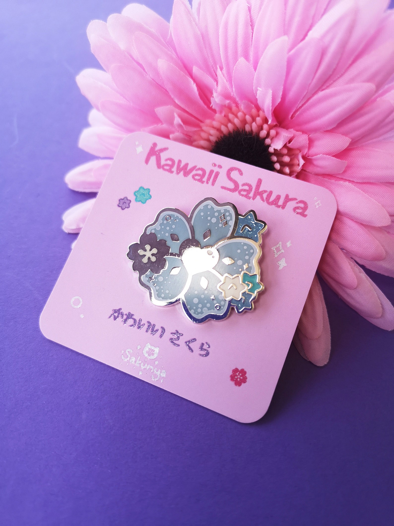 Frozen Sakura blue Sakura Enamel Pin - Etsy