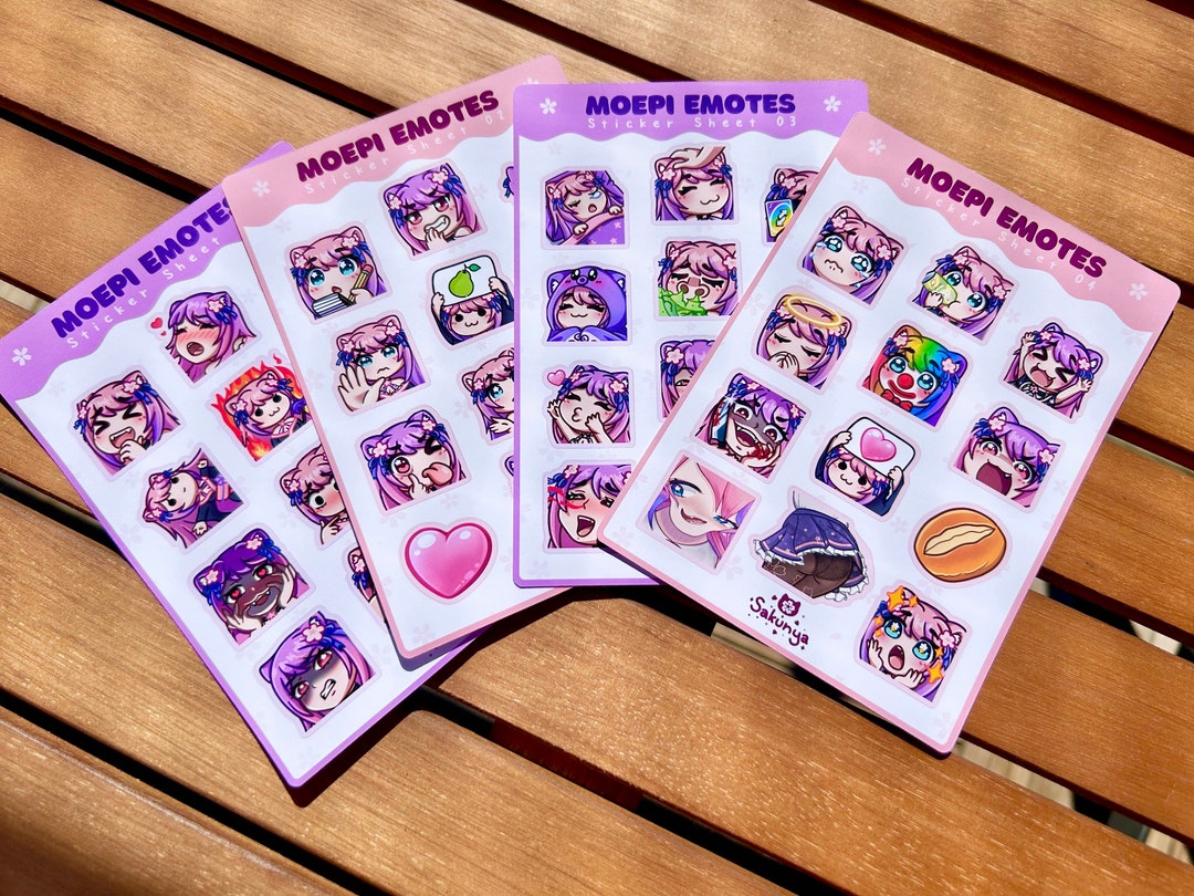 Moepi Emotes Paper Stickersheet - Etsy