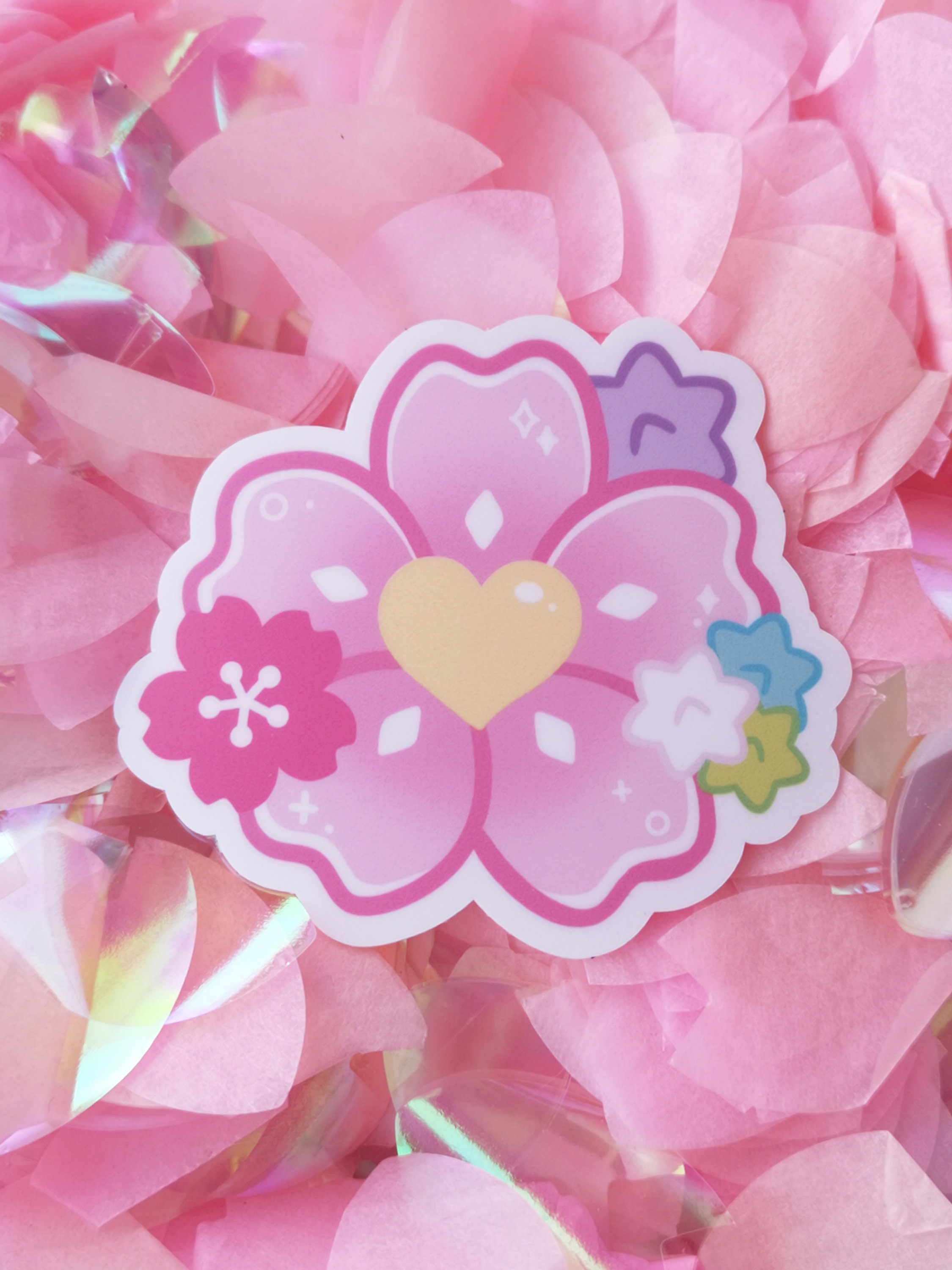 Kawaii Sakura Vinyl Sticker - Etsy
