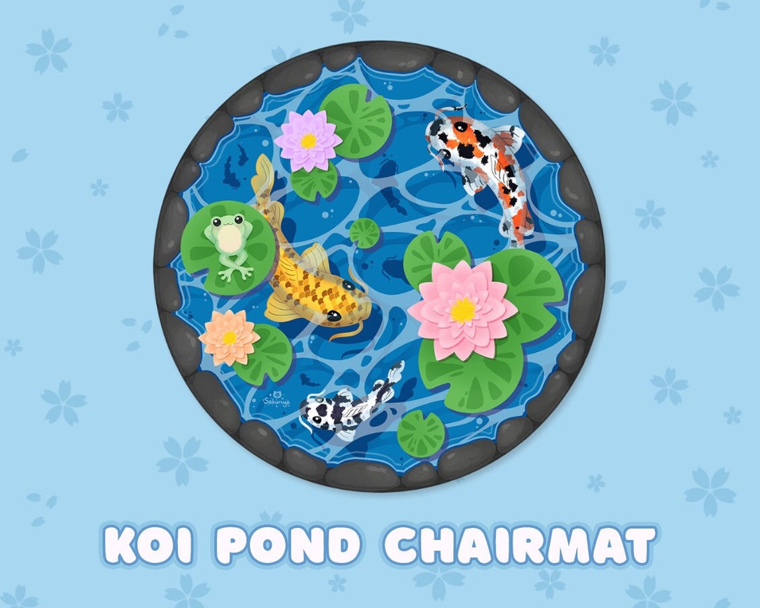 Koi Pond Chairmat 120 X 120 Cm Floor Protection Mat for Your Gaming ...
