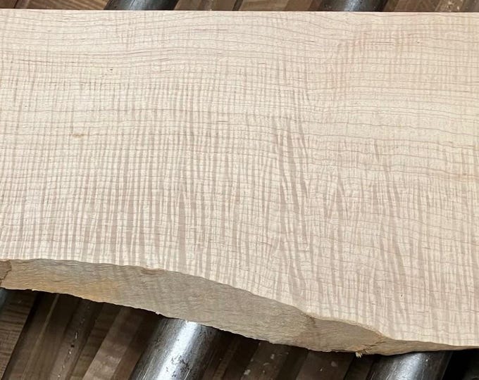 Curly Flame Hard Maple Wood Slab: Live Edge Charcuterie Board - Etsy