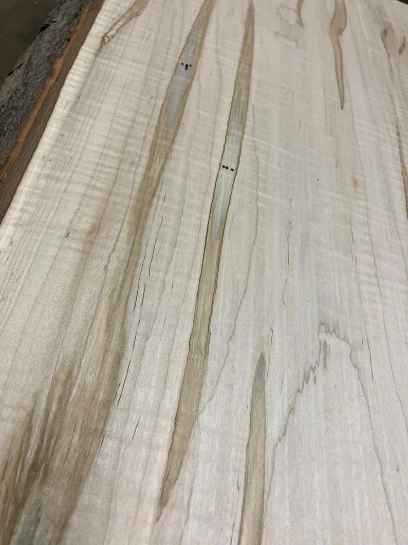 Curly Flame Ambrosia Maple Wood Slab: Double Live Edge Charcuterie ...