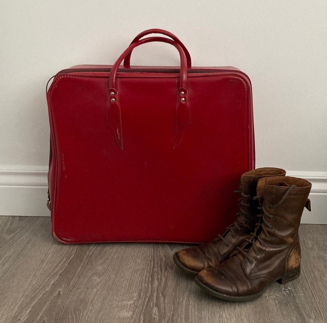 Vintage Red Carry-on Suitcase Japan 1970s – Retro Travel Bag Holiday ...