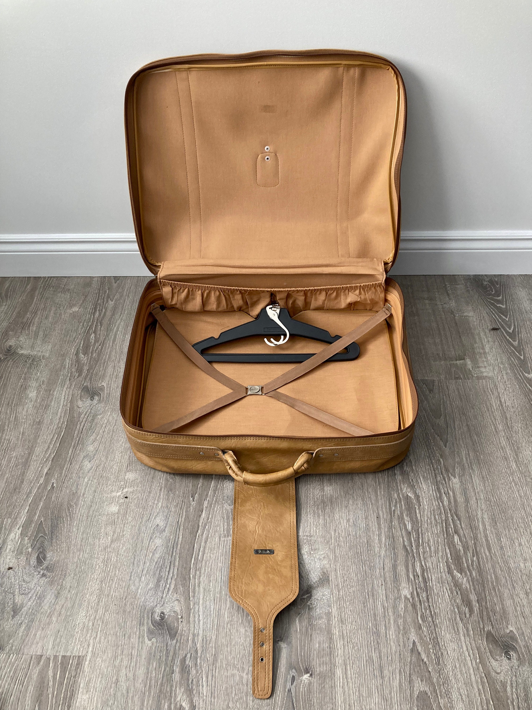 Tan Luggage Retro Suitcase Tan Travel Bag Mid Century | Etsy