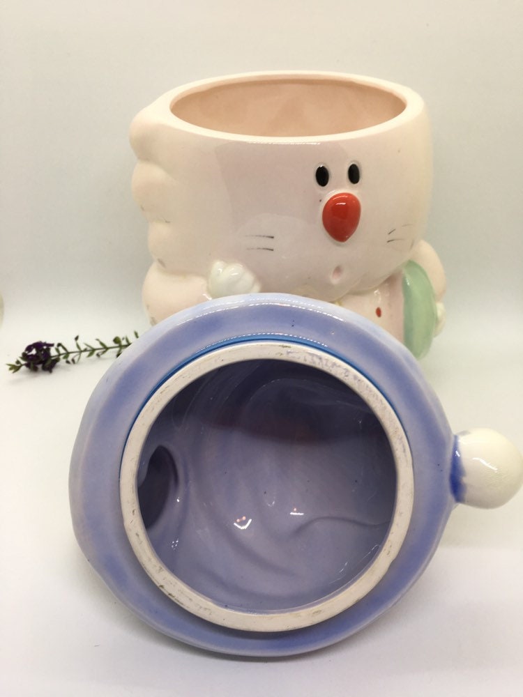 Rabbit Ceramic Vintage Rabbit Japan Cookie Jar Japan Pink Bunny Vintage ...