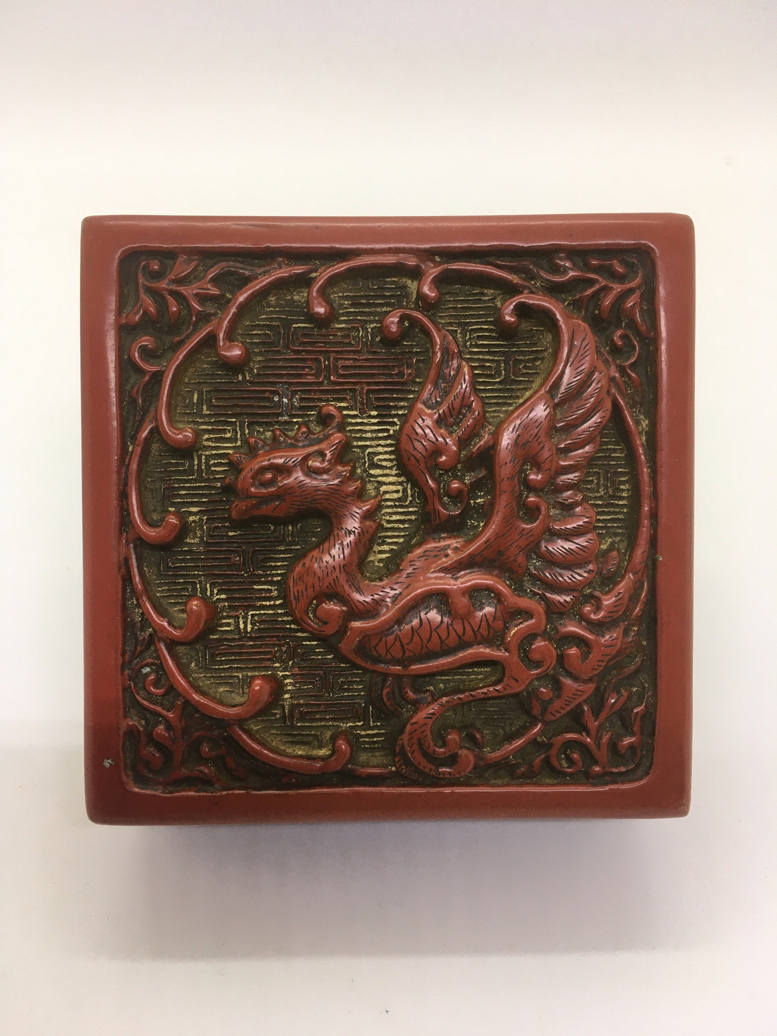 Red Chinese Box - Red Trinket Box With Lid - Oriential Box - Mandarin ...