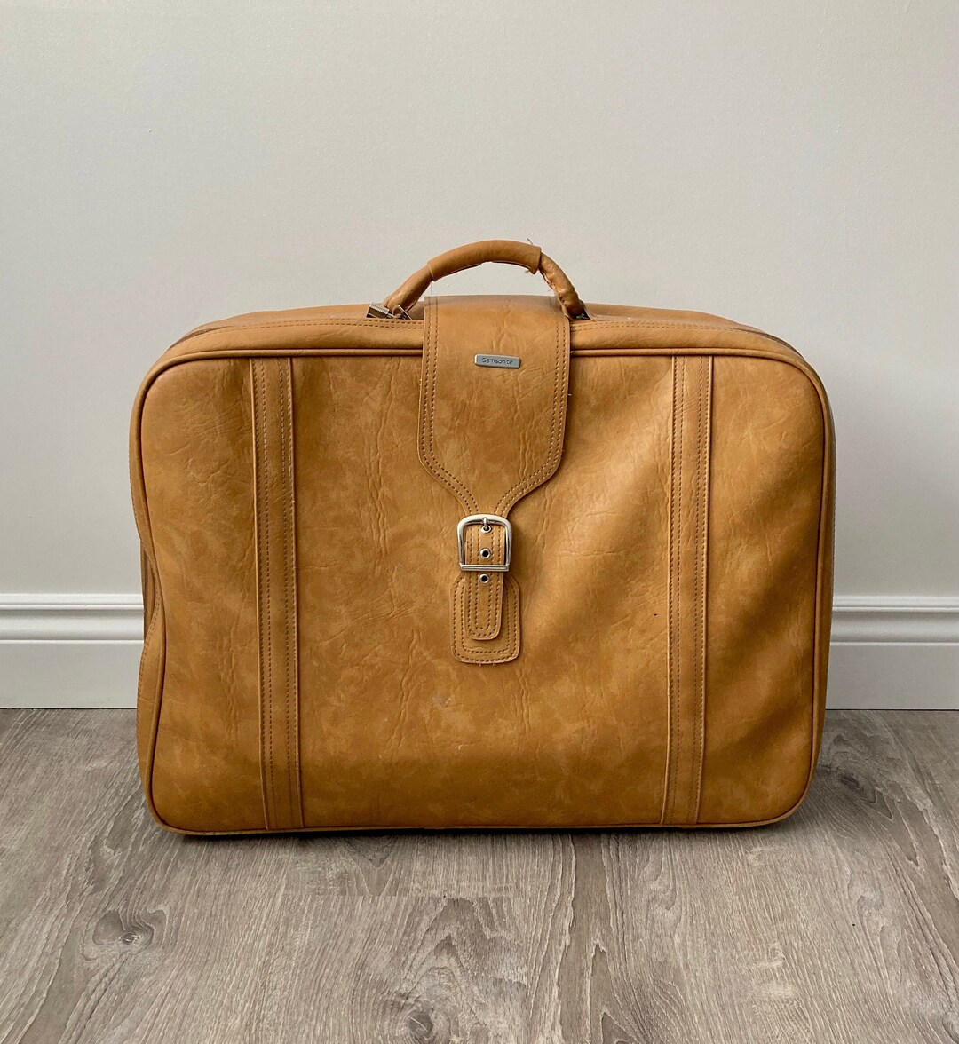 Tan Luggage - Retro Suitcase - Tan Travel Bag - Mid Century Luggage ...
