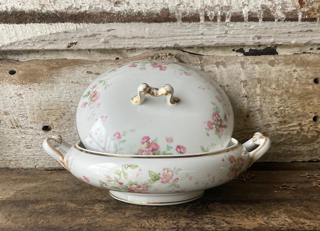 Limoges Roses Limoges Dish Limoges Pink Roses Limoges Serving Dish ...