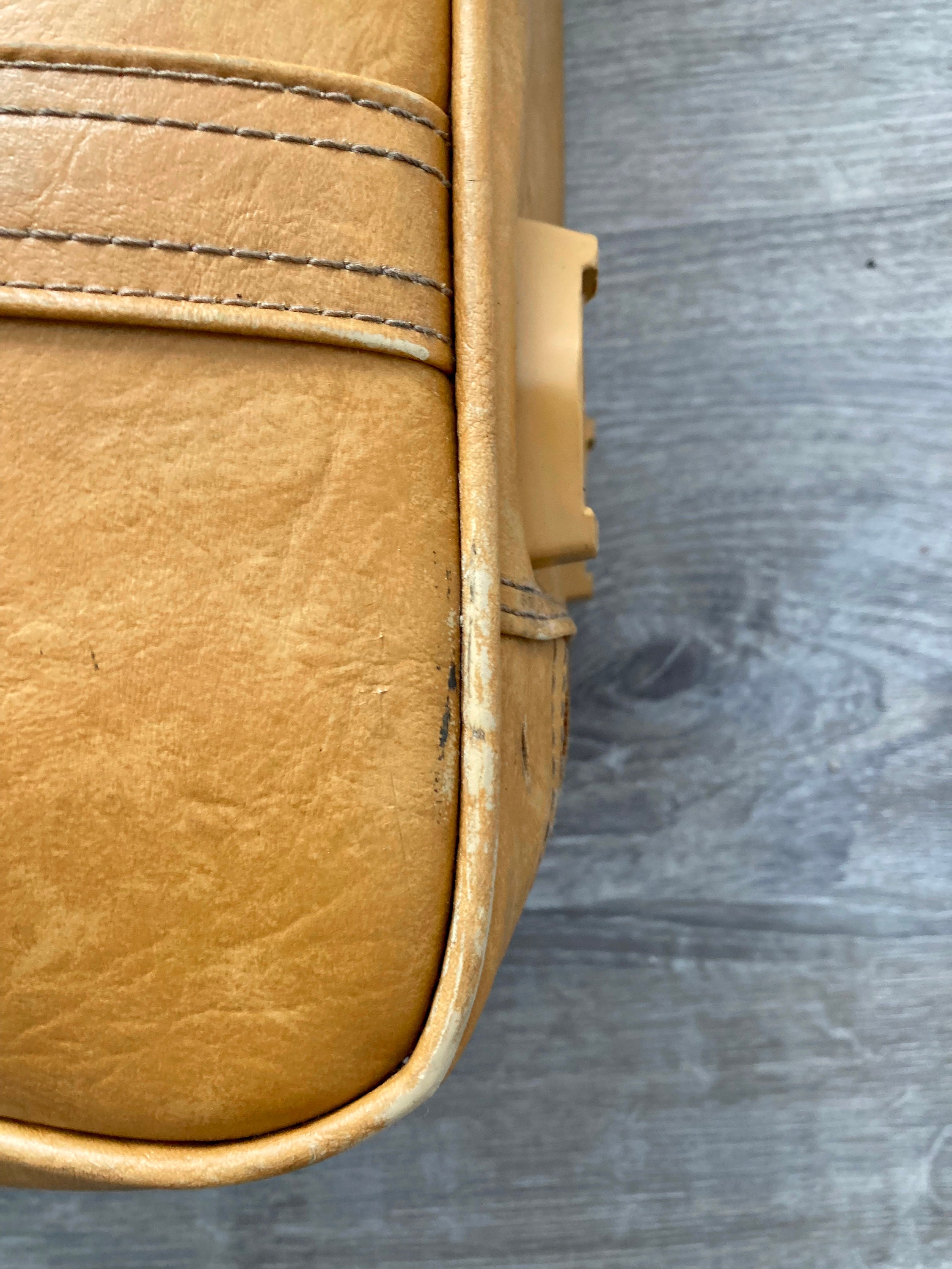 Tan Luggage Retro Suitcase Tan Travel Bag Mid Century | Etsy