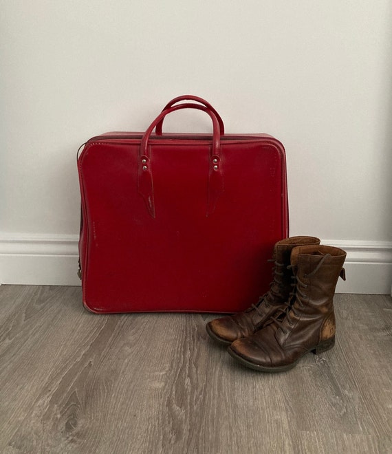 Red Luggage Vintage - Red Carry On Bag - Red Suitcase… - Gem