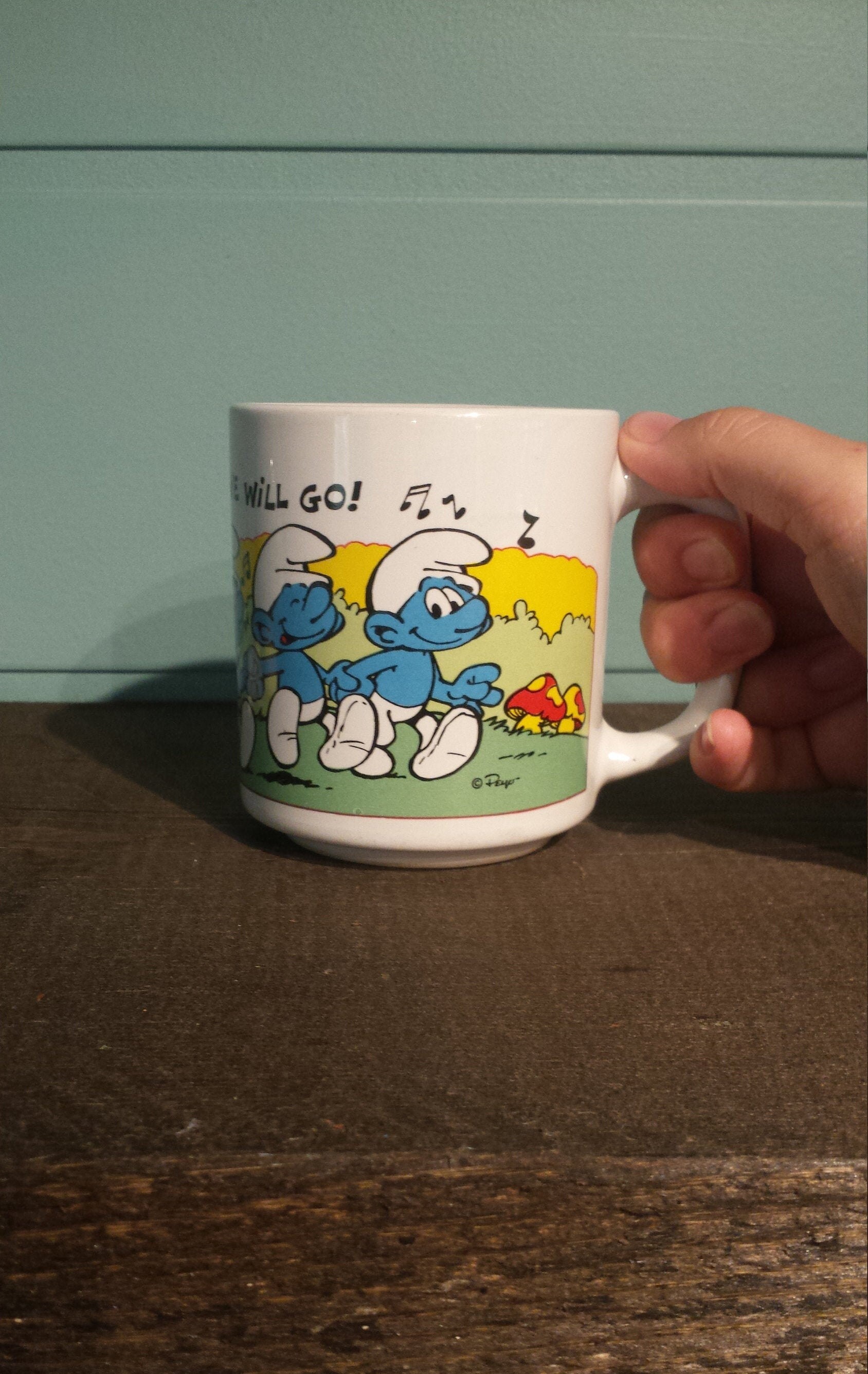 Smurfs Vintage Smurf T 1980s Smurf Smurfs 1980s Mug Etsy