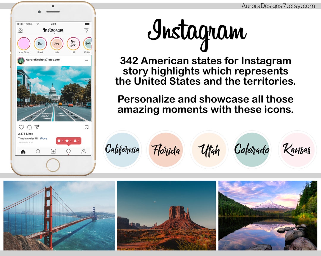 342 American States - Instagram Story Highlight Icons - Covers, Blogger ...