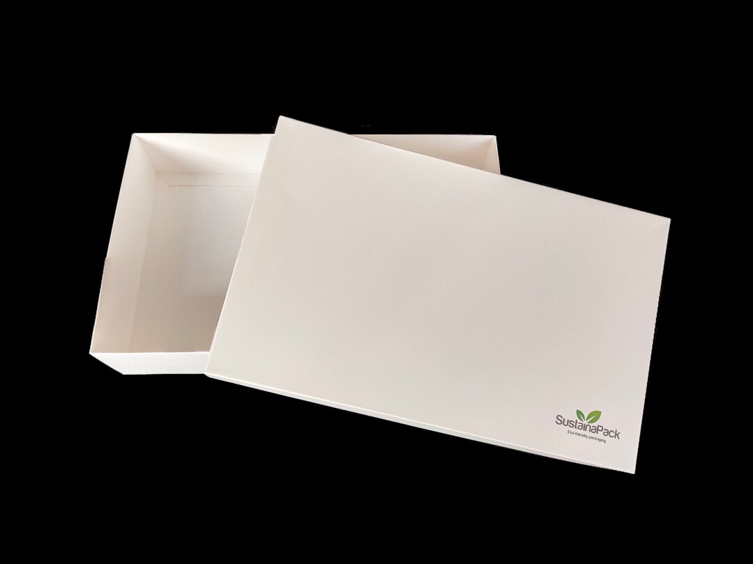 20pcs Sustainable Self-fold White Gift Box With Lid, FSC Certified ...