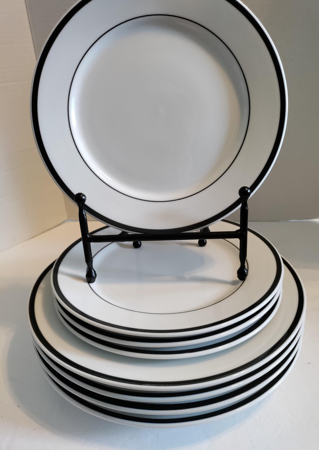 7 Vintage the Cellar Sold at Macy's Black Stripe 4 Dinner 3 Salad ...