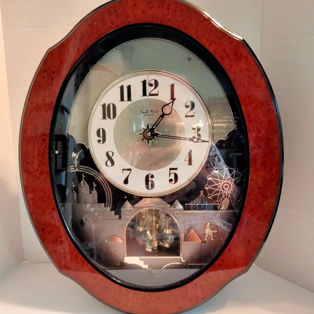 Rhythm Small World Musical Memory Clock 6 Songs With Swarovski Crystals ...